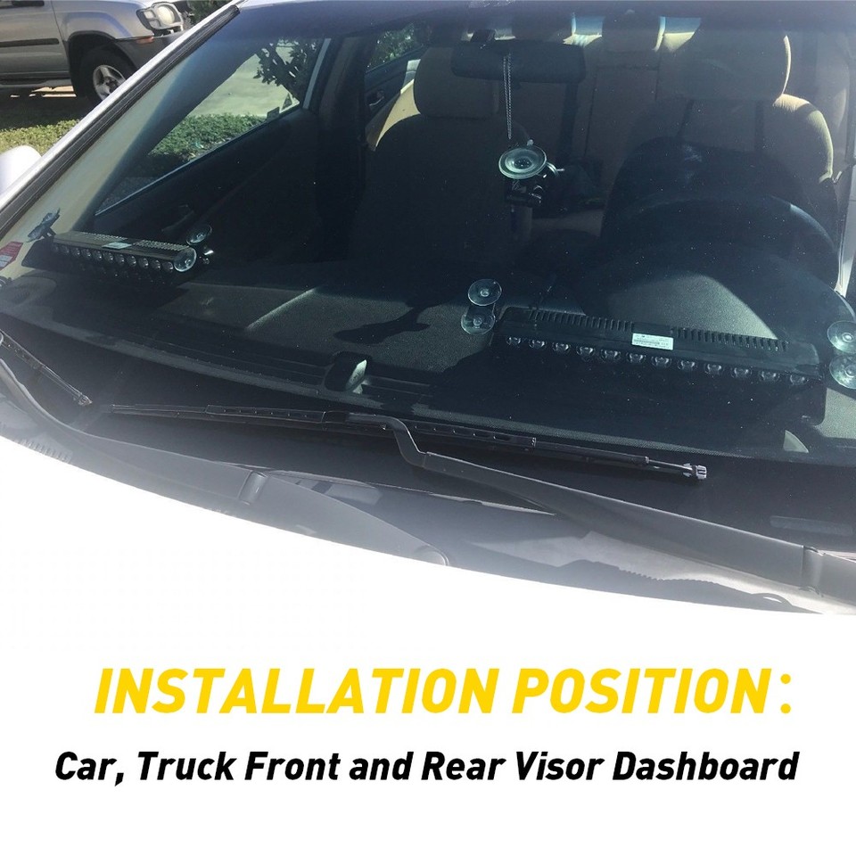 12 LED Strobe Flash Light Emergency Warning Dashboard Interior ...