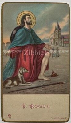 St. Roque, Antique Holy Devotional Card. | eBay