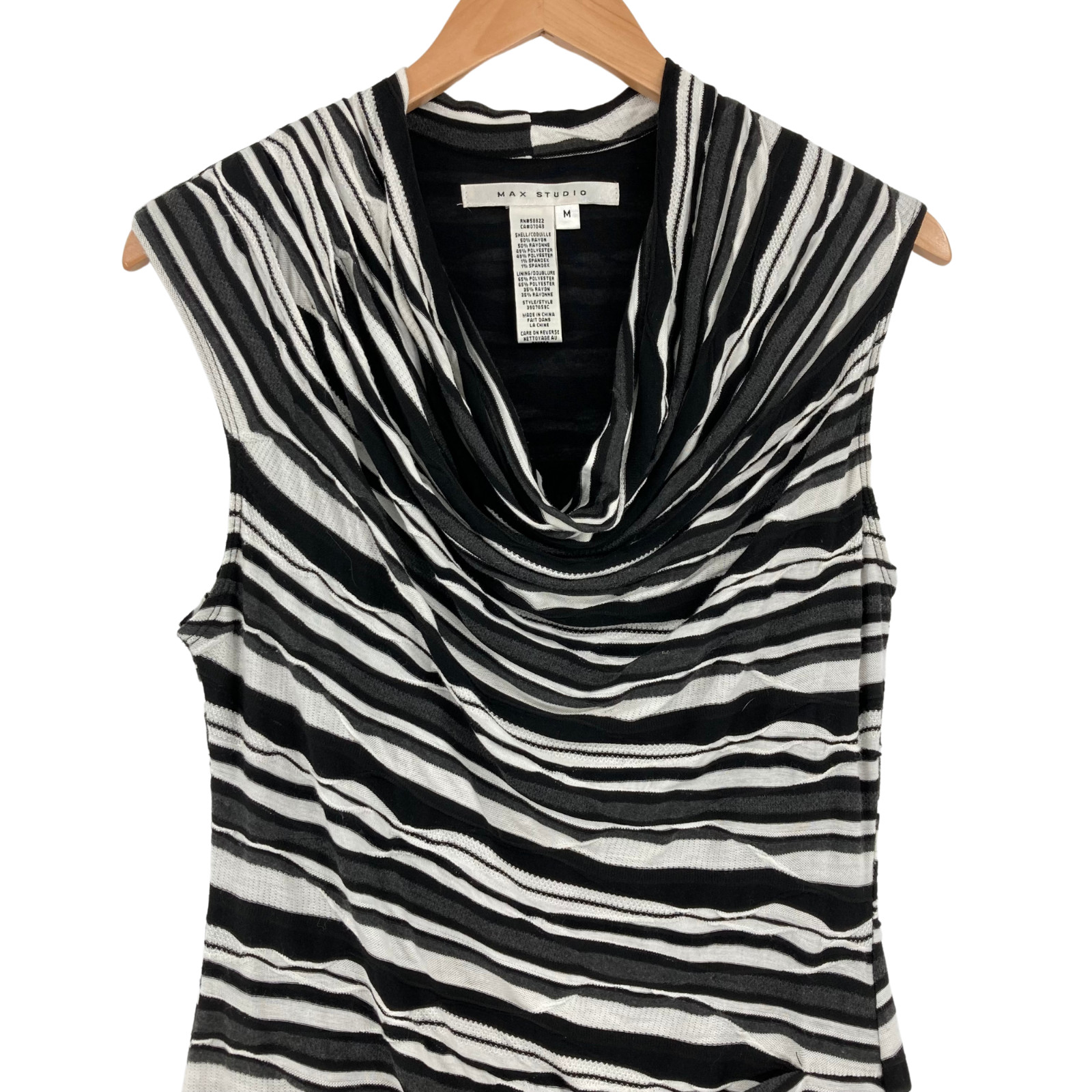 Max Studio Women's Rayon Zebra Print Sleeveless Cowl … - Gem