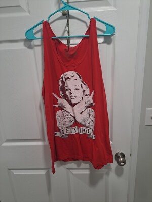 Marilyn Monroe Tattoo Tank Top Shirt Size XL Red Let's Rage | eBay
