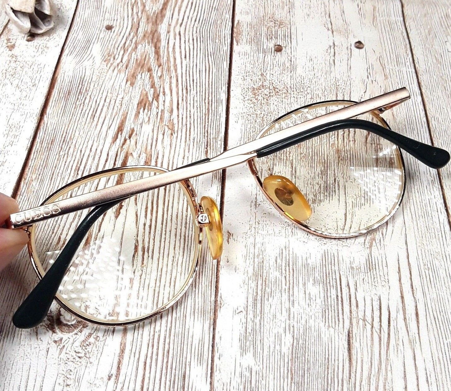 Guess Round Green Gold-Toned Metal Eyeglasses FRAMES ONLY GU 320 GRM 44 ...