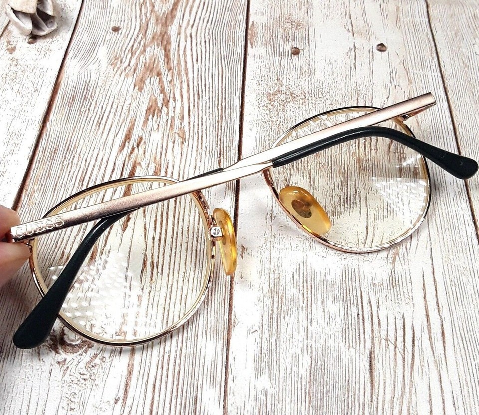 Guess Round Green Gold-Toned Metal Eyeglasses FRAMES ONLY GU 320 GRM 44 ...