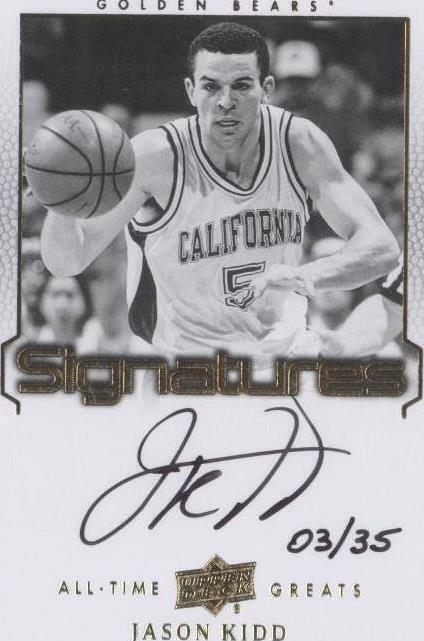 2013 Upper Deck All-Time Greats - Signatures Jason Kidd #ATG-JK3 /35 ...