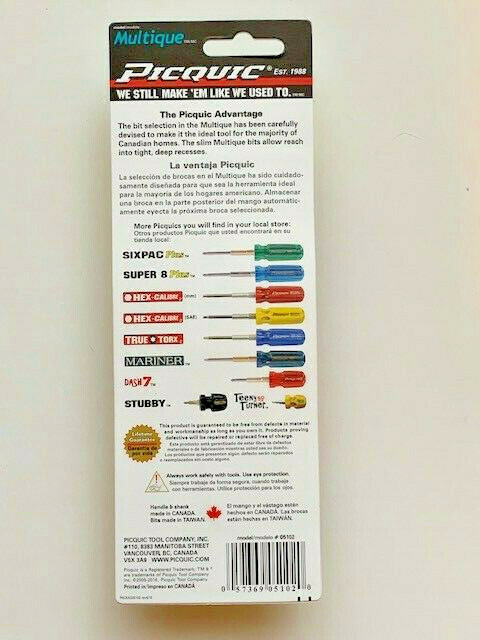 PICQUIC MULTIQUE - Slim Handle Multi-Bit Driver w/ 7 Bits - Orange | eBay