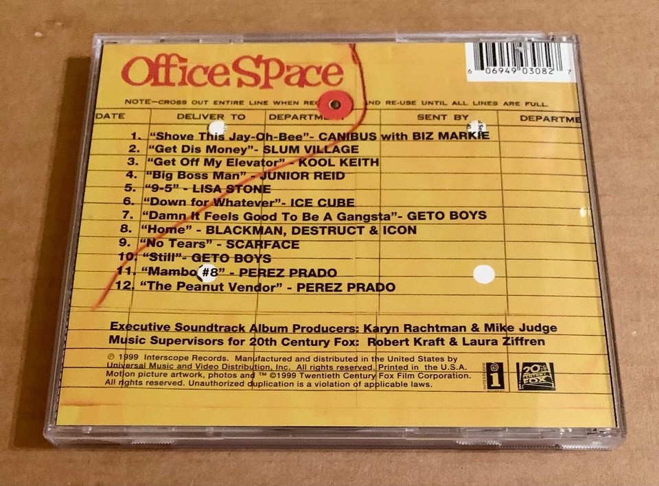 CD - Office Space Soundtrack (1999) [PA] 12 Tracks - Geto Boys Ice Cube ...