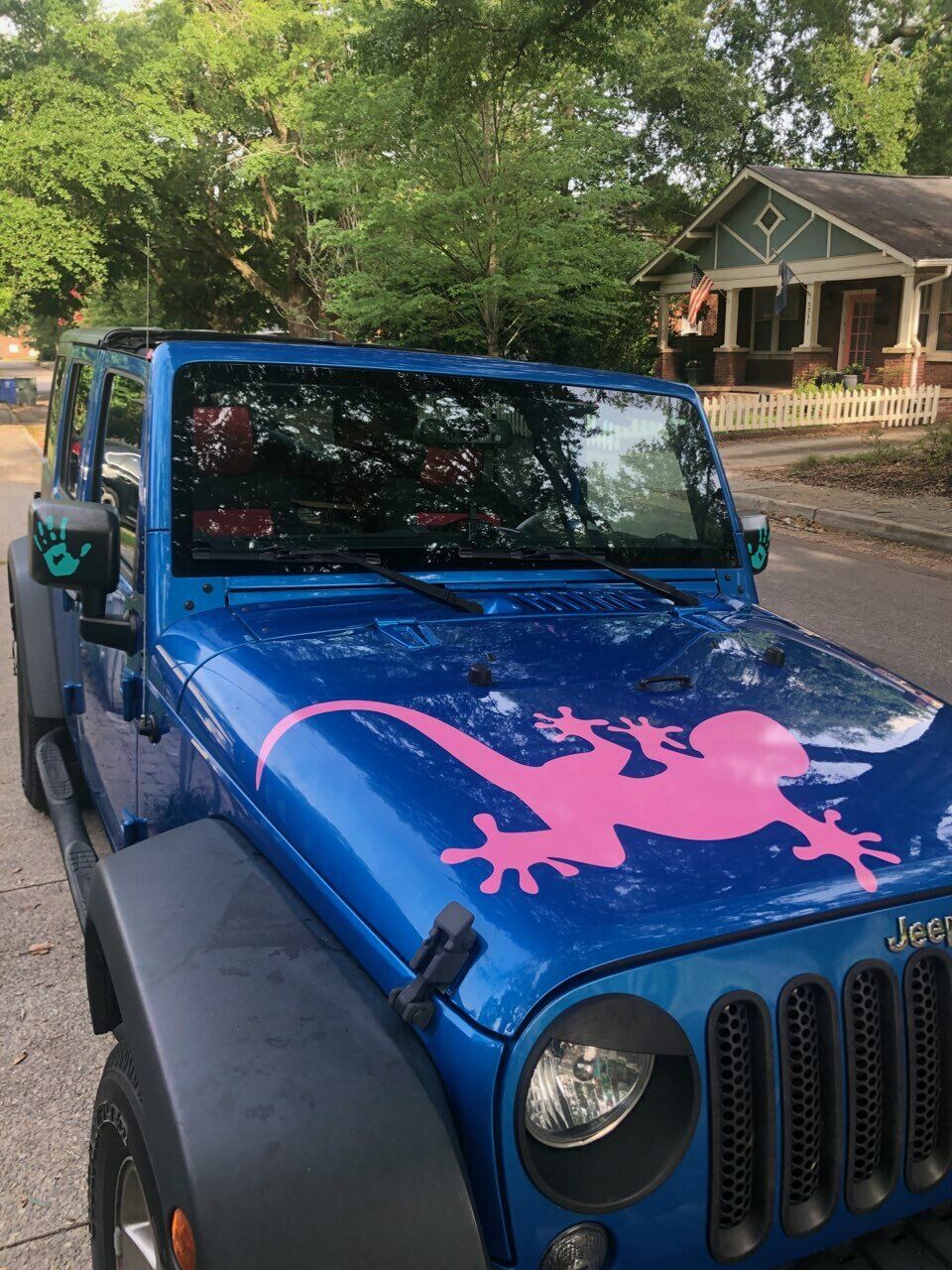 Gecko lizard decal fits jeep hood vinyl graphic sticker truck car Dif ...