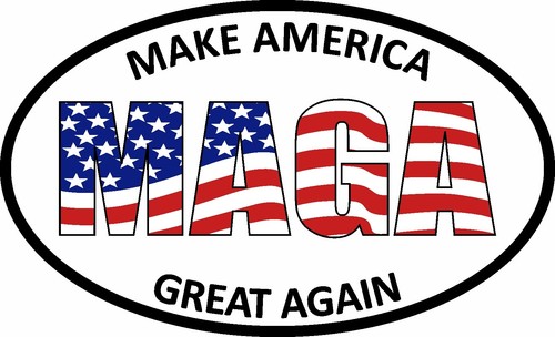 MAKE AMERICA GREAT AGAIN MAGA TRUMP AMERICANFLAG DECAL BUMPER STICKER ...