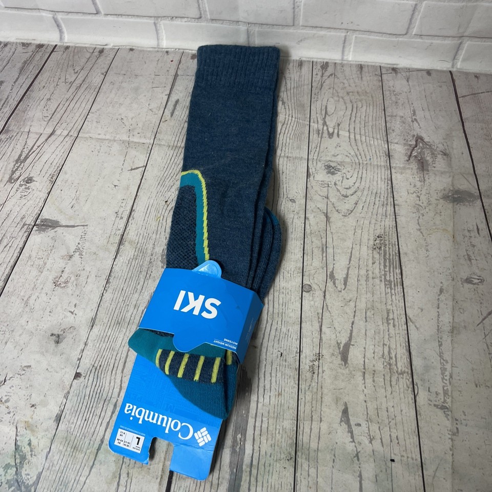 Columbia Over Calf Ski Socks Men Large Blue Medium Weight NEW | eBay UK