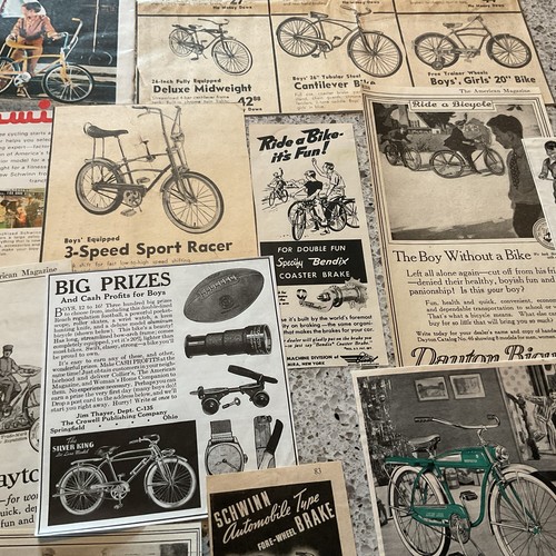 Lot 22 Vintage Bicycle Magazine Print Ads 1920-70s Roadmaster Schindler Sears | eBay