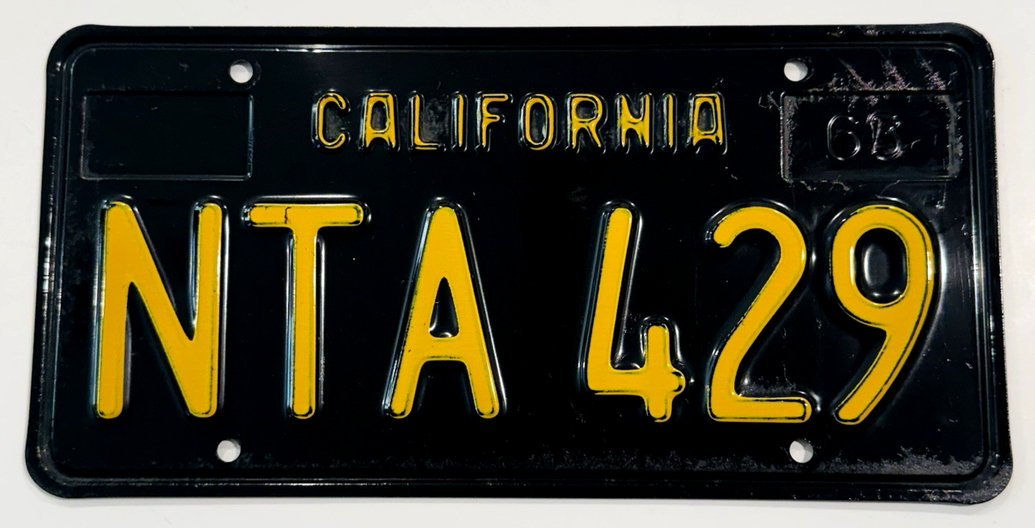 1963 California License Plate Ford 429 cobra jet 1969 Ford Mustang Boss ...