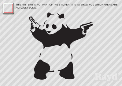 (2x) Panda with Guns Sticker Die Cut Decal Self Adhesive Vinyl pistols ...