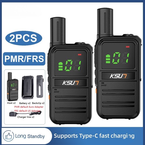 Mini Walkie Talkie PMR Transceiver Wireless Portable Kids Two Way Radio ...