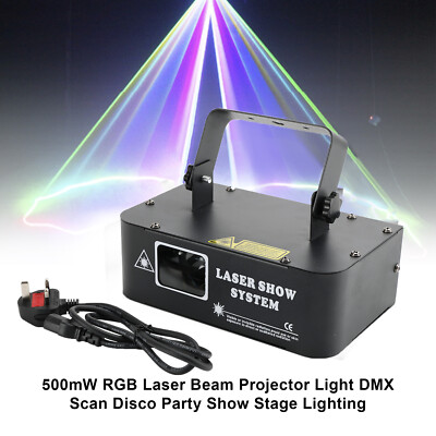 500mW RGB Laser Beam Projector Light DMX Scan Disco Party Show Stage ...