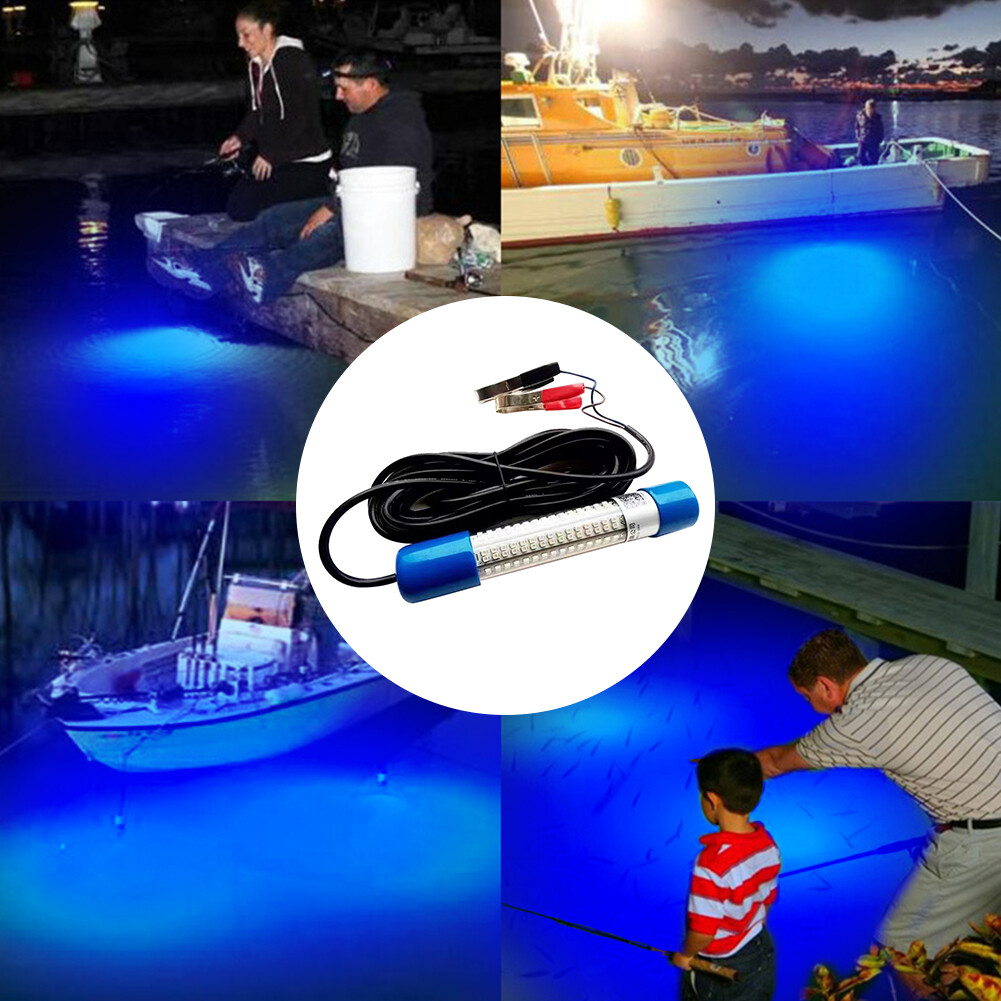 LED Fishing Lights 12-24V Squid Attracting Lamp for Night Fishing (Blue ...
