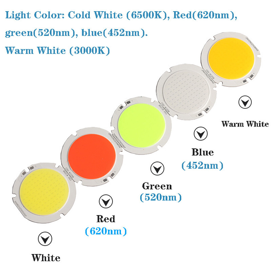 50W 12V 50mm LED COB Light Chip Module Round LED Lamp for Decor ...