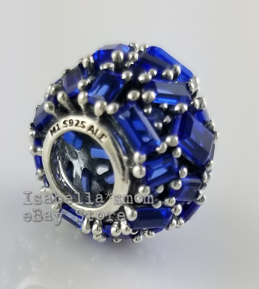 Ziseliert Elegance Authentisch PANDORA Blau Kristall Anhänger ...