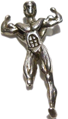 CUSTOM MENS BODYBUILDER STERLING SILVER HEALTH MUSCLE PARAPALEGIC ...