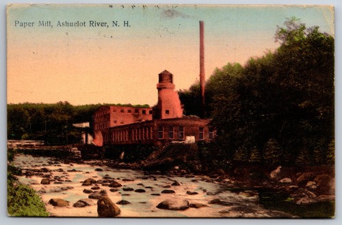 Ashuelot River New Hampshire~Paper Mill Factory on Waterfront~1907 ...