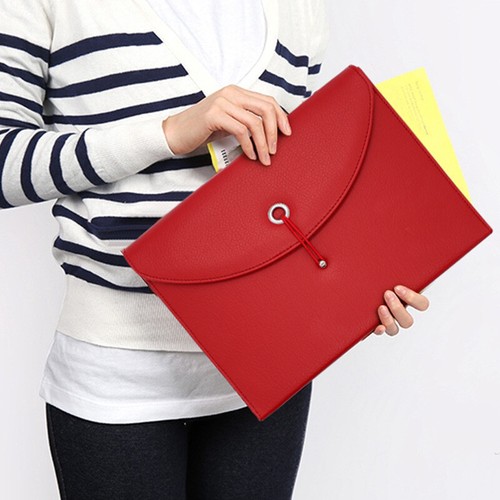 Leather Expanding 13 Pockets A4 Paper File Folder Accordion Business ...