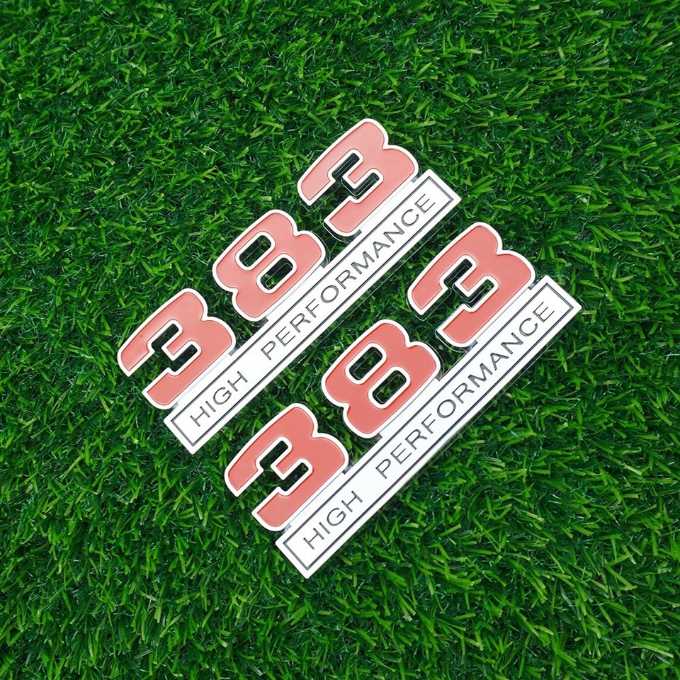 2Pc 383 6.2L High Performance Engine Emblem 3D Badge Decals Stickers ...