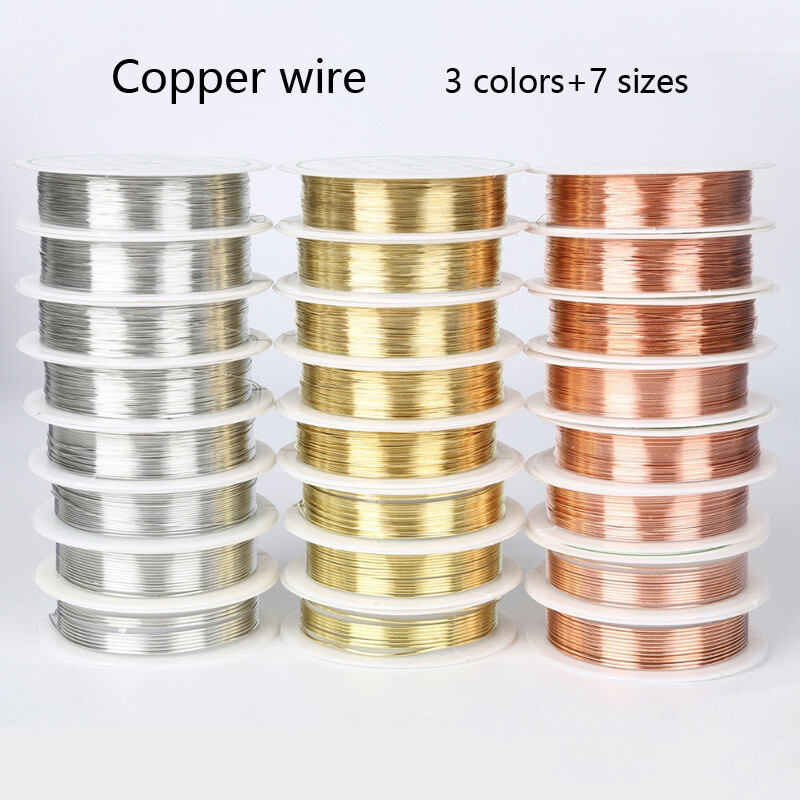 1 Roll Brass Silver Gold Soft Copper Wire Line for DIY Jewelry Making 0 ...
