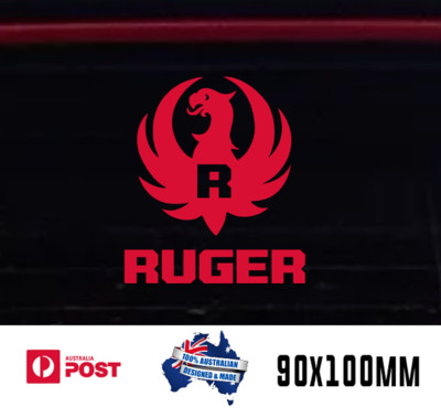 2x Ruger Windshield Windscreen Sticker Decal 100mm RED | eBay Australia