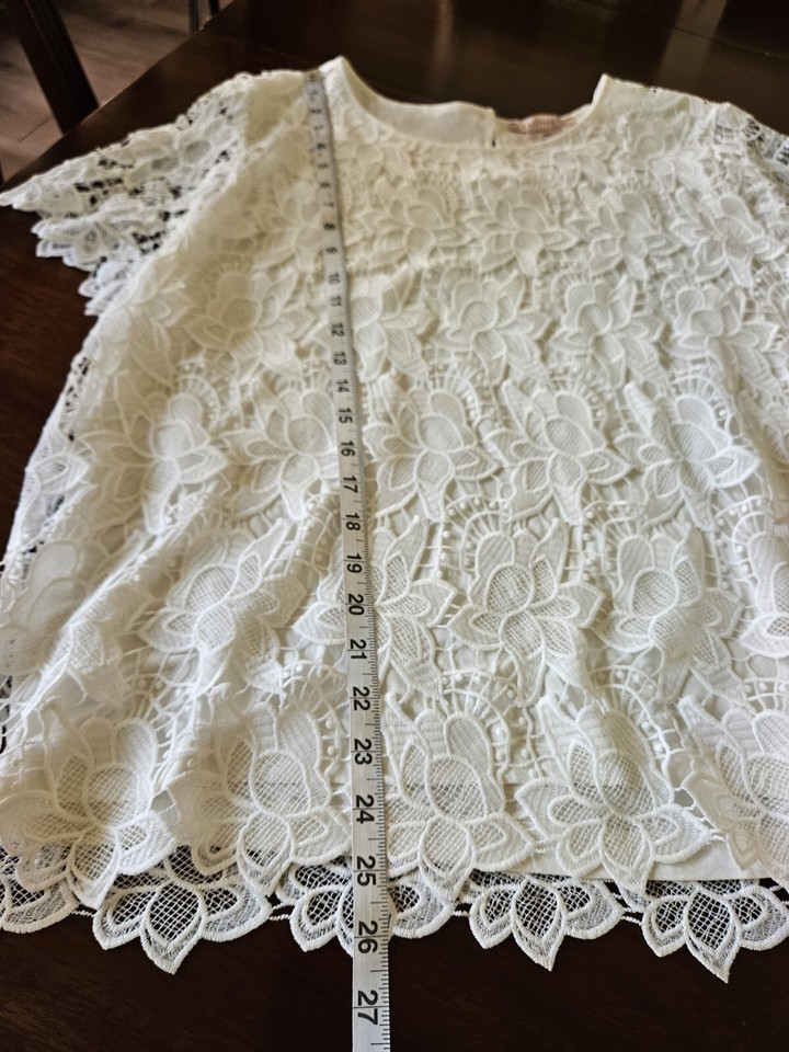 Philosophy Womens Top Size XXL White Lace Crochet Overlay Boho ...