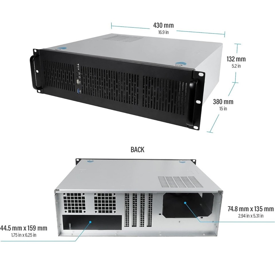 Rosewill RSV-Z3100U 3U Server Chassis Rackmount Case, 6X 3.5 Bays 15 ...