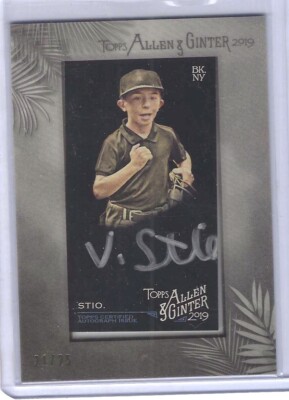 VINCENT STIO 2019 TOPPS ALLEN AND GINTER MINI BLACK FRAMED ON CARD AUTO ...