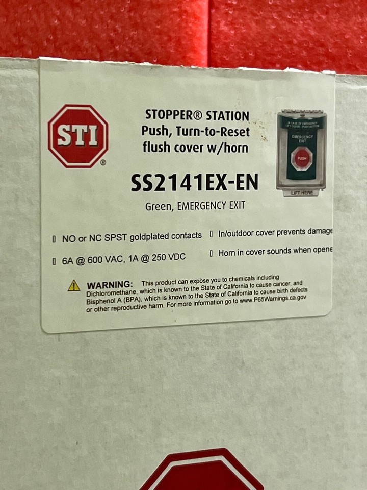 STI SS2141EX-EN Push Turn-to-Reset Stopper Station w/ Horn Emergency ...