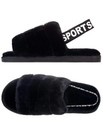 Ladies Slippers Fluffy Sliders Womens Open Toes Slippers Faux Fur House ...