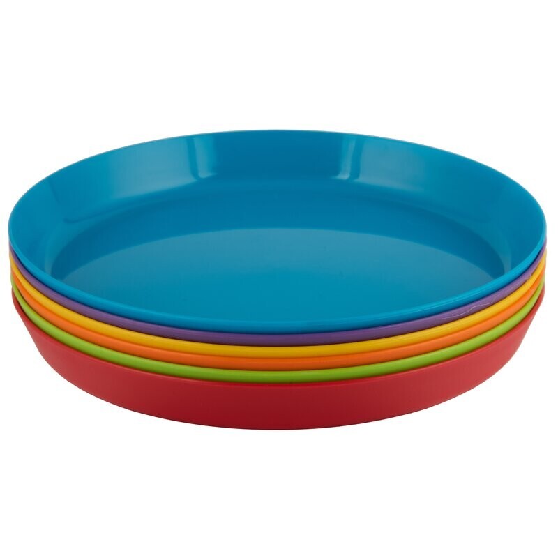 Set of 18 - 8" Kids Multicolor Melange Plates - Durable, Colorful ...