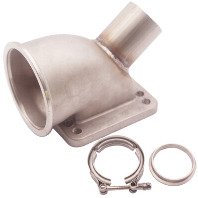 2.5" 63mm V-band 90° T3/T4 Turbo Elbow Adapter Flange & Clamp Cast WG ...