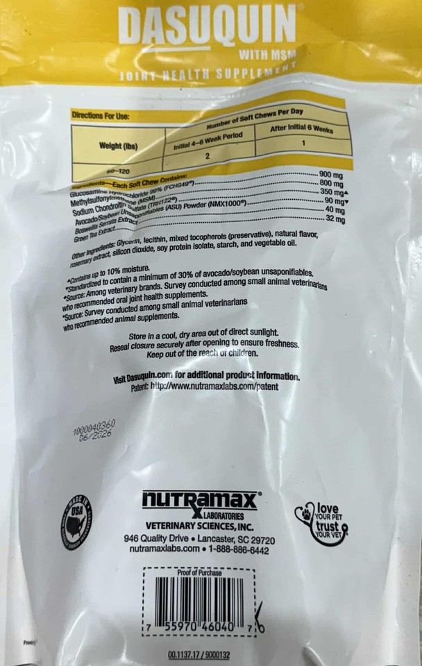 Dasuquin Joint Health Supplement for Large Dogs With Glucosamine MSM 84 ...