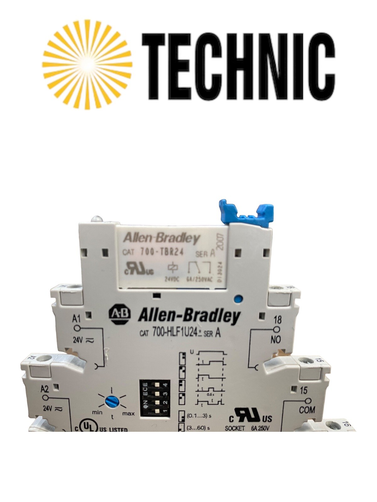 Allen Bradley CAT-700-HLF1U24-A 24v AC/DC Terminal Block Timing Relay ...