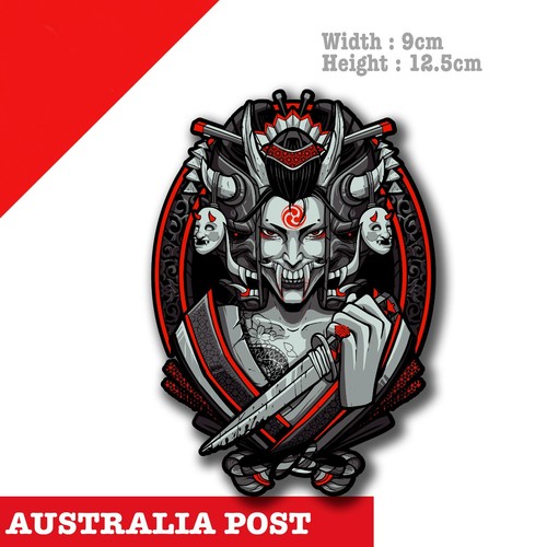 Oni Mask Geisha Female Samurai Mask - Japan Osaka JDM Decal Sticker ...