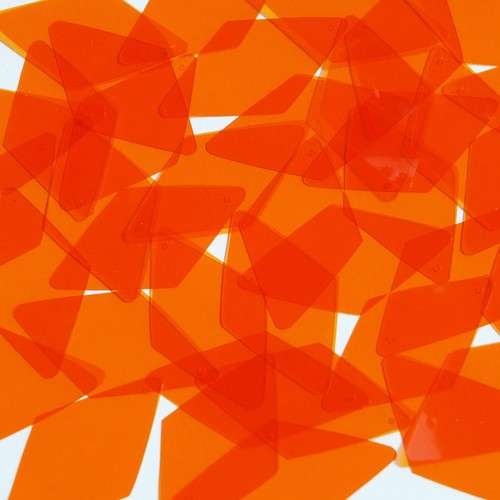 Long Diamond Vinyl Shape 1.75" Orange Go Go Transparent | eBay