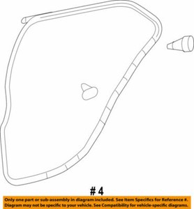 67872-52170 Toyota Weatherstrip, rear door, lh 6787252170, New Genuine ...