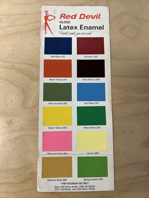 Vintage Spray Paint Red Devil Color Chart Latex Enamel Avocado Gloss | eBay
