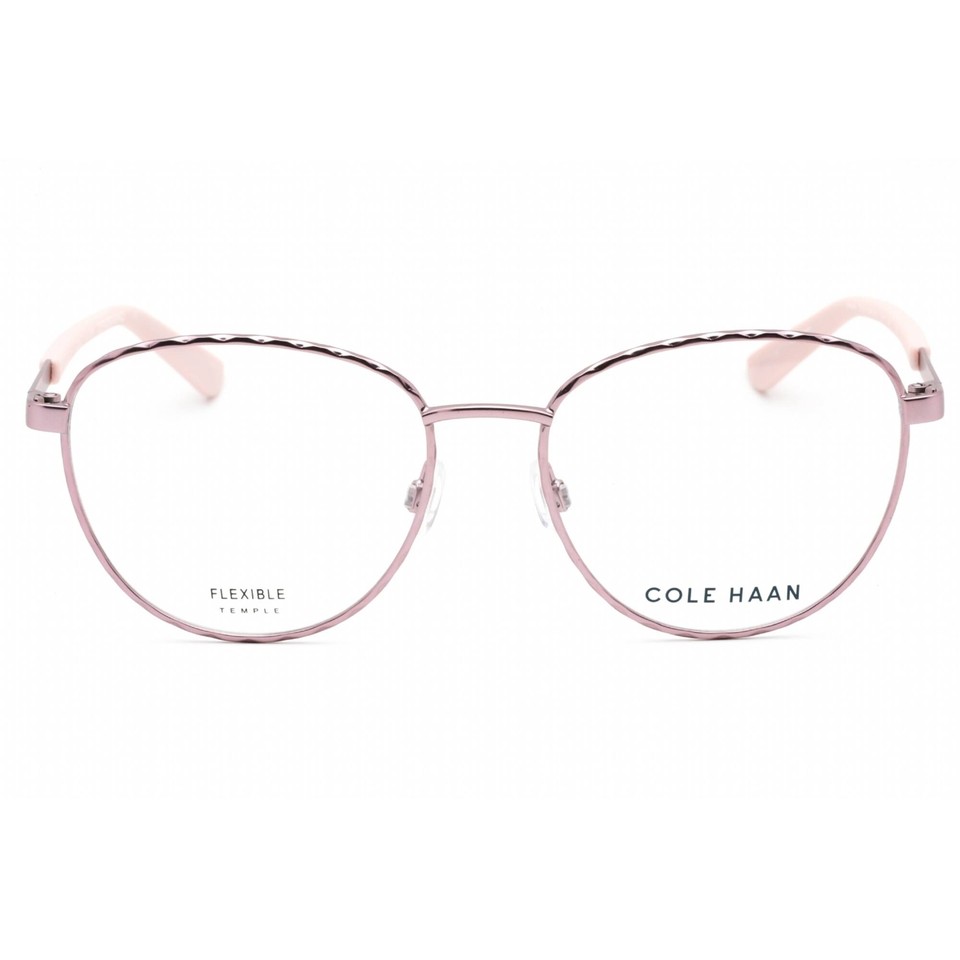 Cole Haan Women's Eyeglasses Clear Demo Lens Rose Gold Round Frame ...