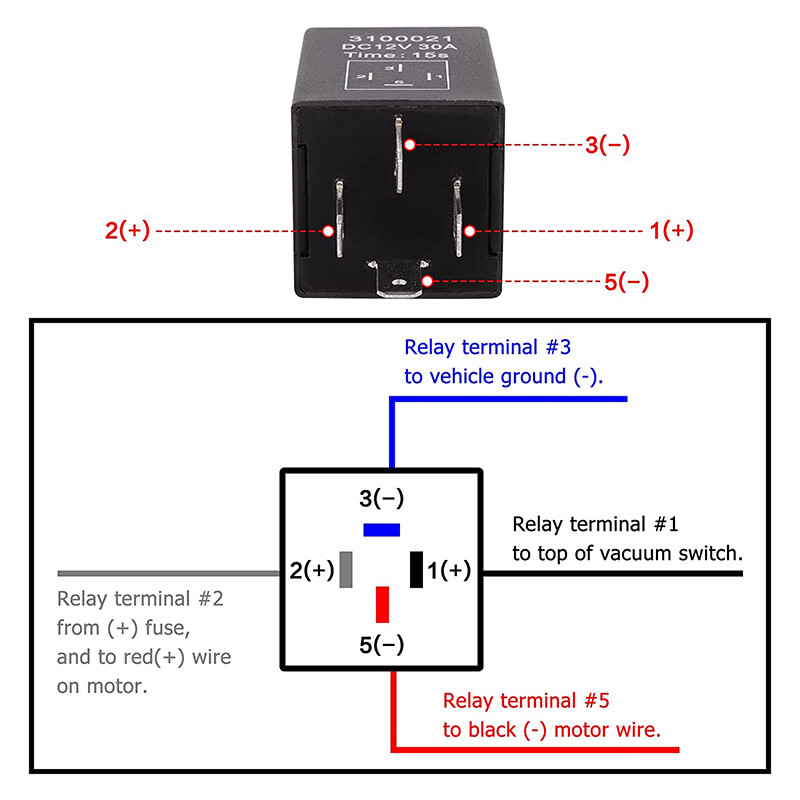 28146 Electric Brake Vacuum Pump Switch +Relay Fit for Chevy GM Ford ...