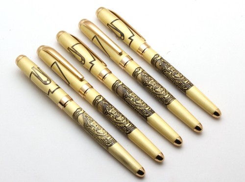 SET OF 5 Lord Tirupati Balaji Engraved On Golden Metal Body Ballpoint ...