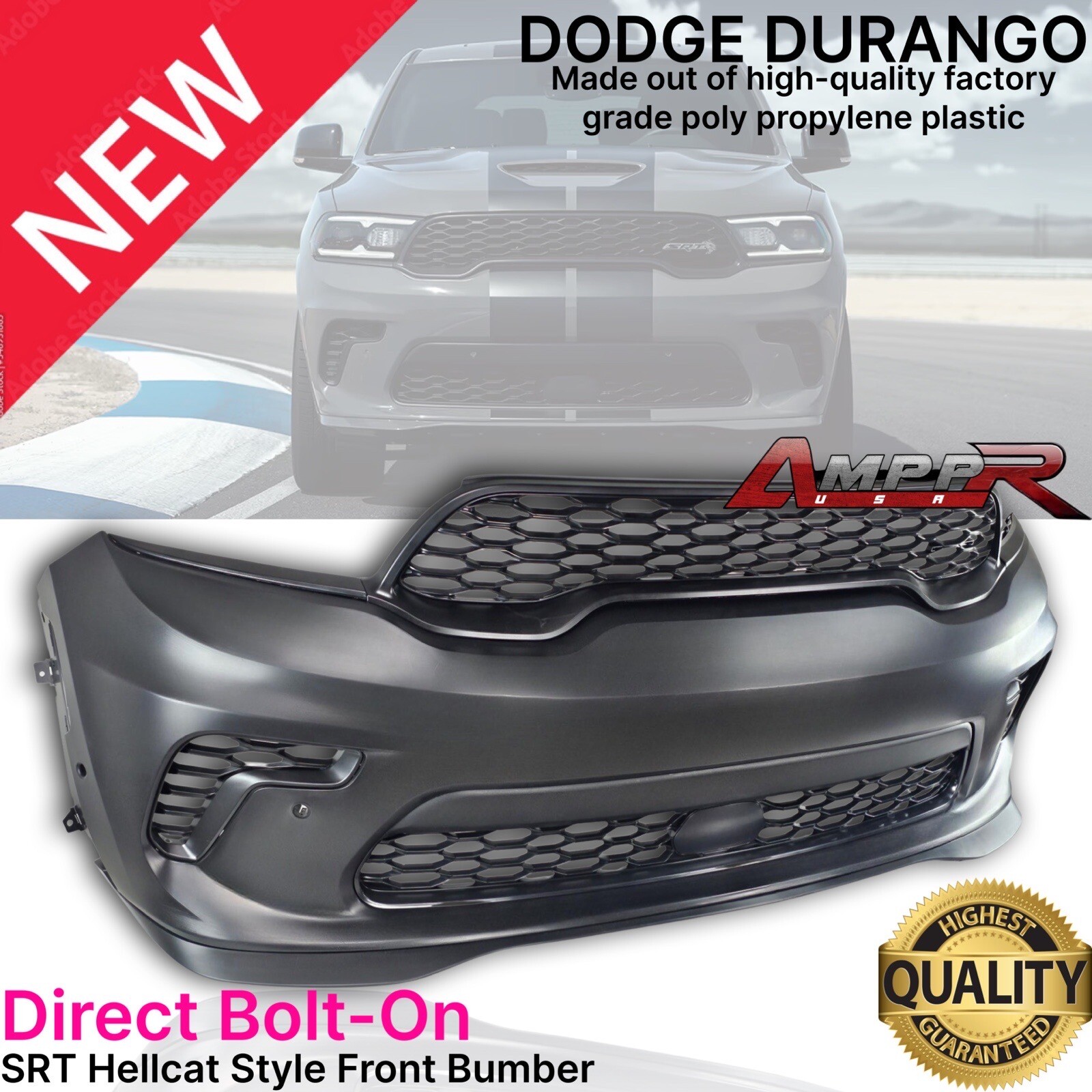 Dodge Durango Hellcat Style 12-23 SRT Front Bumper Grill Complete ...