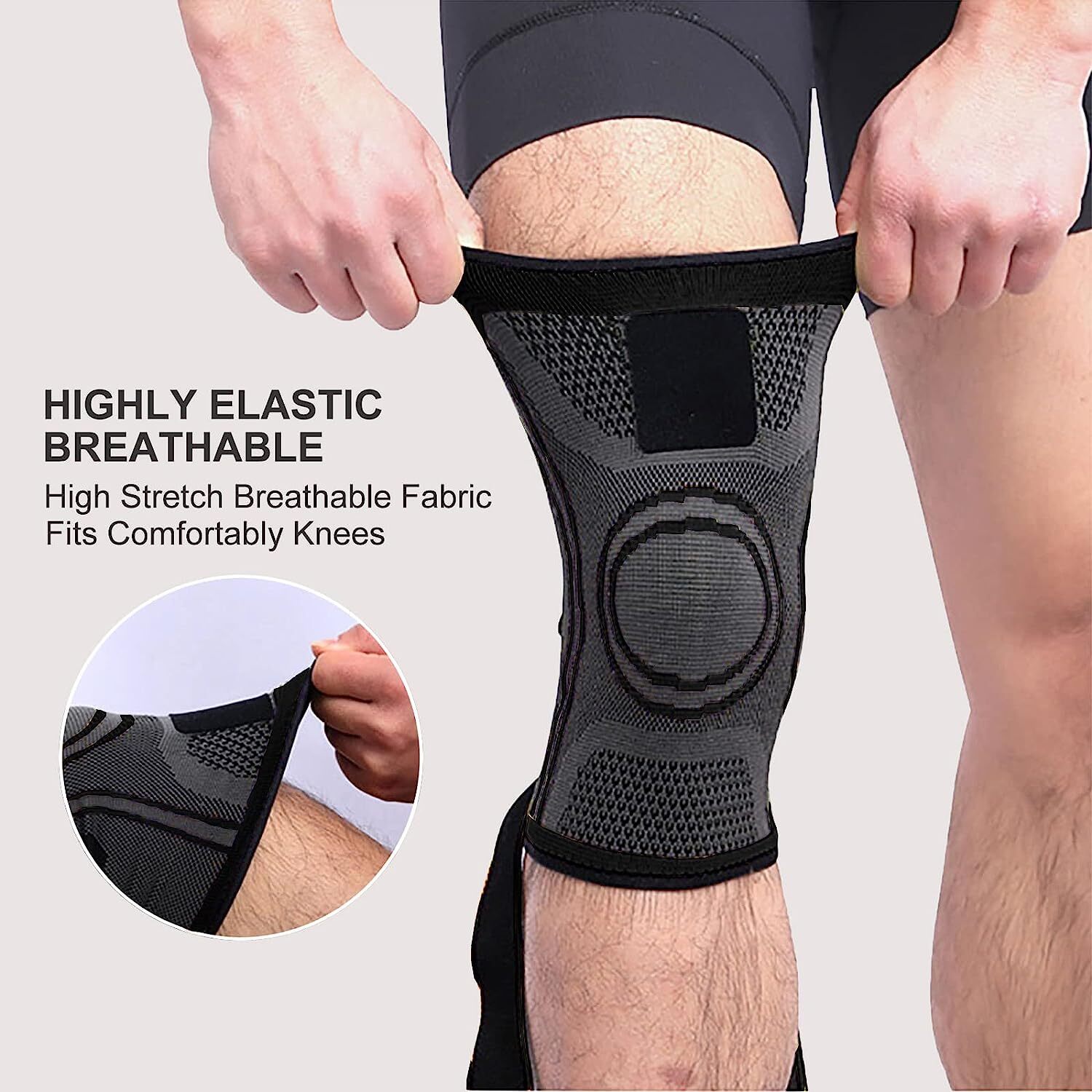 NHS KNEE BRACE SUPPORT COMPRESSION SLEEVES WRAP ARTHRITIS PAIN RELIEF ...