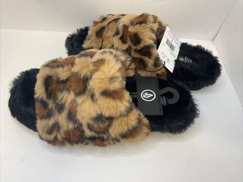 VOLCOM LOUNGE LIL PUFF PUFF SLIDES SLIPPERS SIZE 5 Women’s Animal Print ...