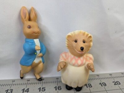 Eden Peter Rabbit Tiggy Winkle Rubber Figures Lot 1976 Beatrix Potter ...