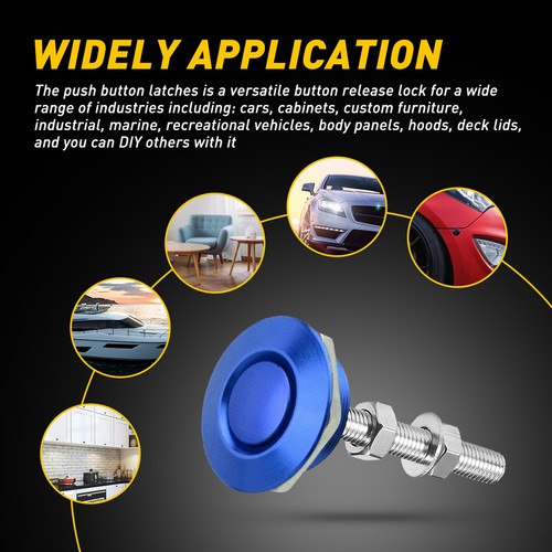 Universal Push Button Quick Release Car Hood Bonnet Pins Lock Clip ...