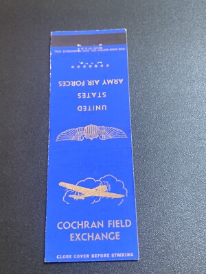 Vintage Aviation US Air Force Matchbook: “Cochran Field Exchange” | eBay
