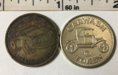 #1886 - LOT OF (2) CAR WASH TOKENS - AMERICA'S BEST ELMHURST RD MT ...