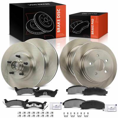 12x Front & Rear Disc Rotors & Brake Pads for Ford Explorer Sport Trac ...